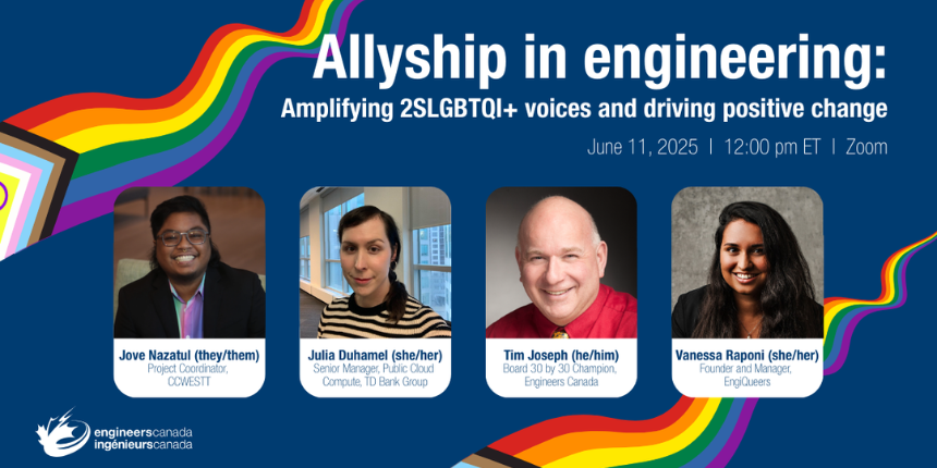 Register today: Celebrate Pride Month with an “Allyship in engineering” webinar! | Engineers Canada